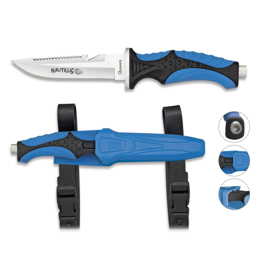 Cuchillo Submarinismo azul Nautilus - Cuchillería Las Burgas